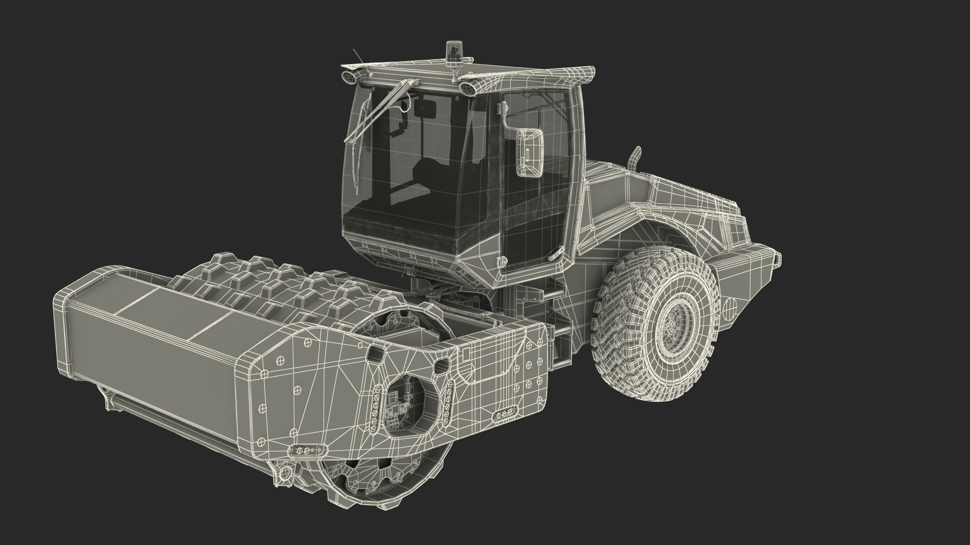 Single Drum Compactor Vehicle Dirty Rigged For Cinema 4D 3D Model ...