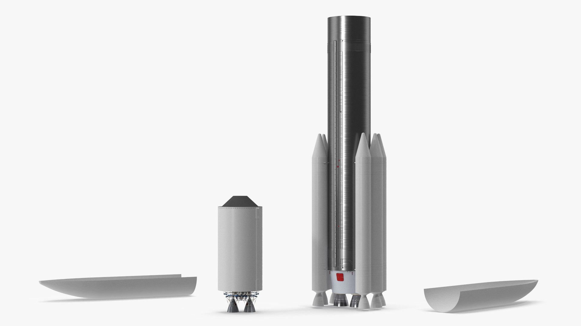 3D Model Heavy Lift Rocket With Six Solid Boosters - TurboSquid 2198727