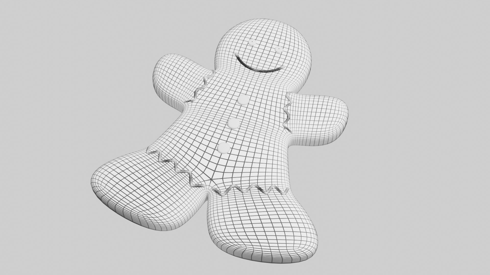 3D Gingerbread Man Cookie model - TurboSquid 2090082