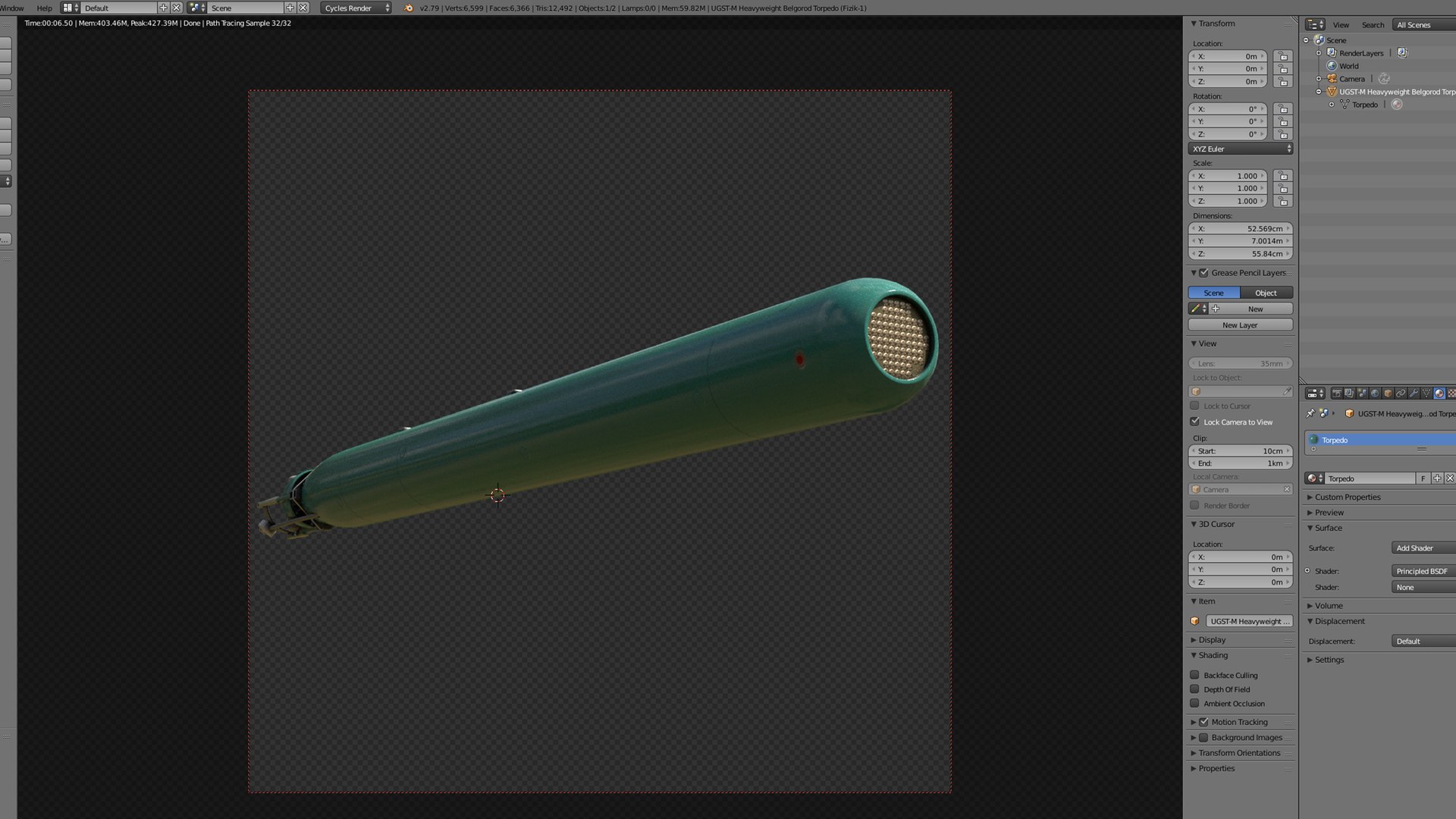 UGST Physicist Deep-Sea Submarine Torpedo 3D Model - TurboSquid 2153635