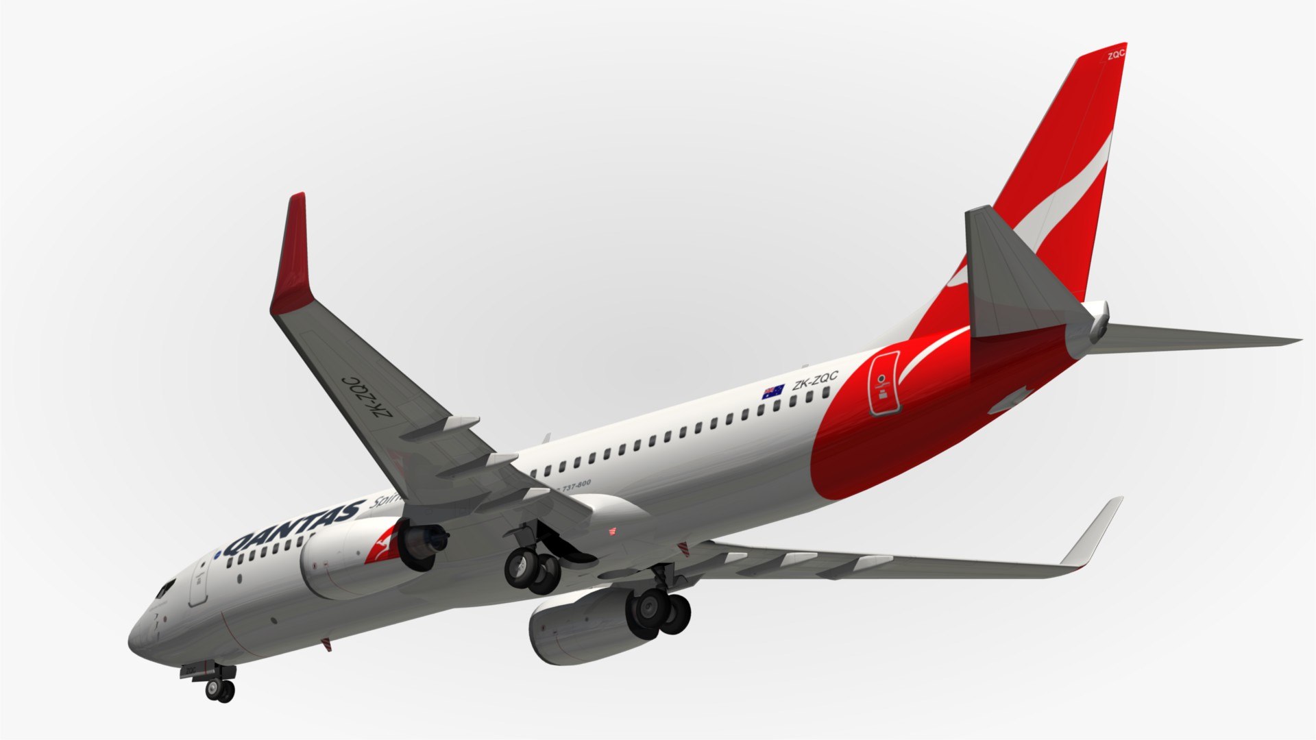 Boeing Qantas 3d Model