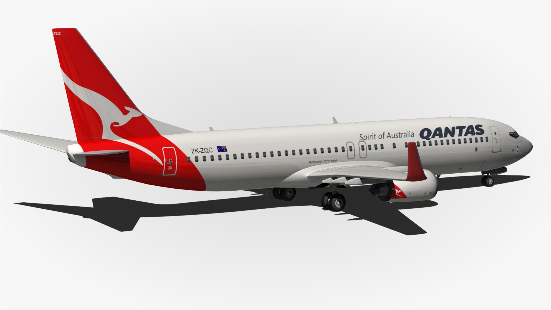 Boeing Qantas 3d Model