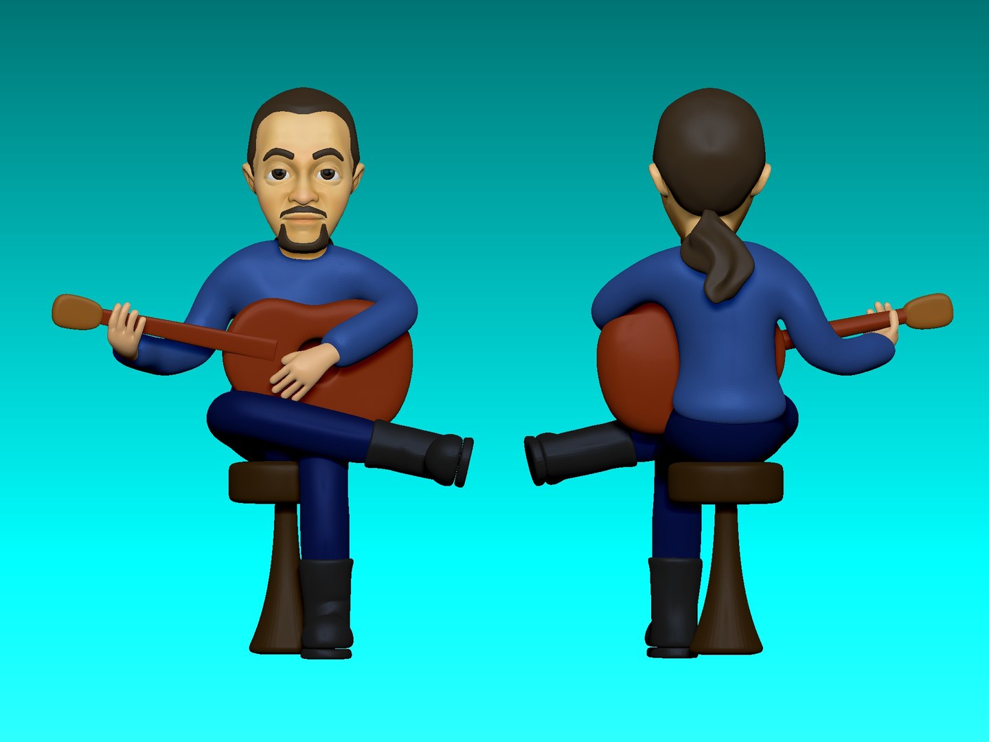 3D The Guitarist - TurboSquid 1863744