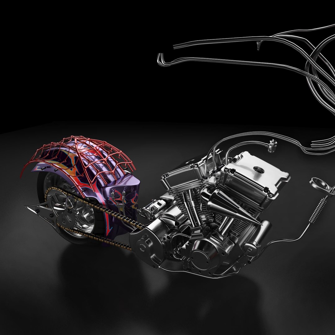 Chopper Bike 3d Model