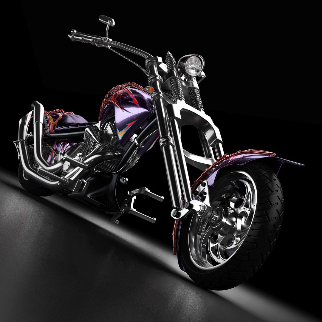 Chopper Bike 3d Model