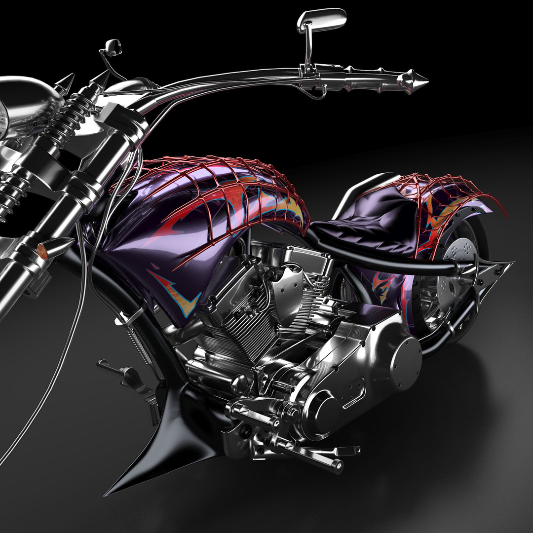 chopper bike 3d model
