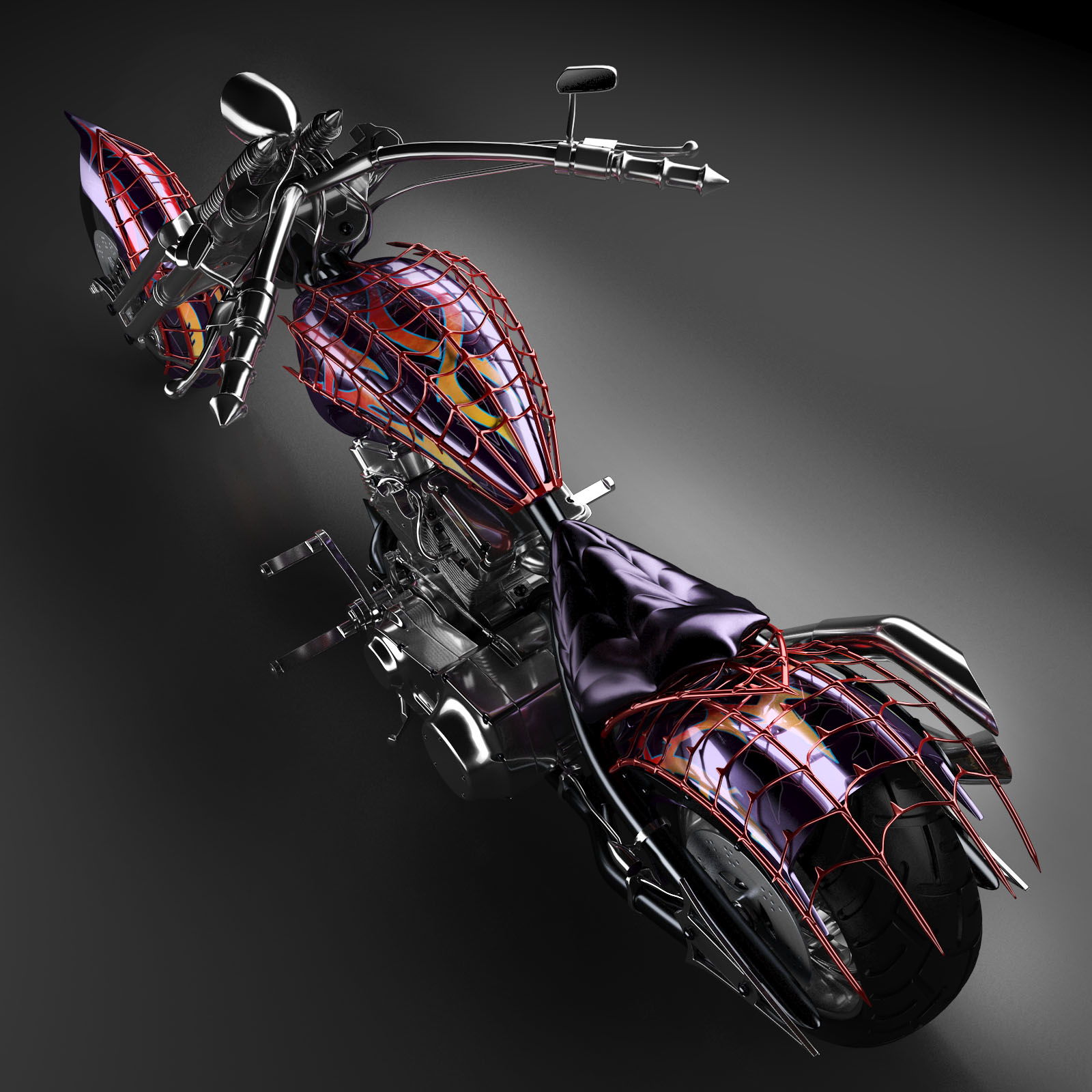 chopper bike 3d model