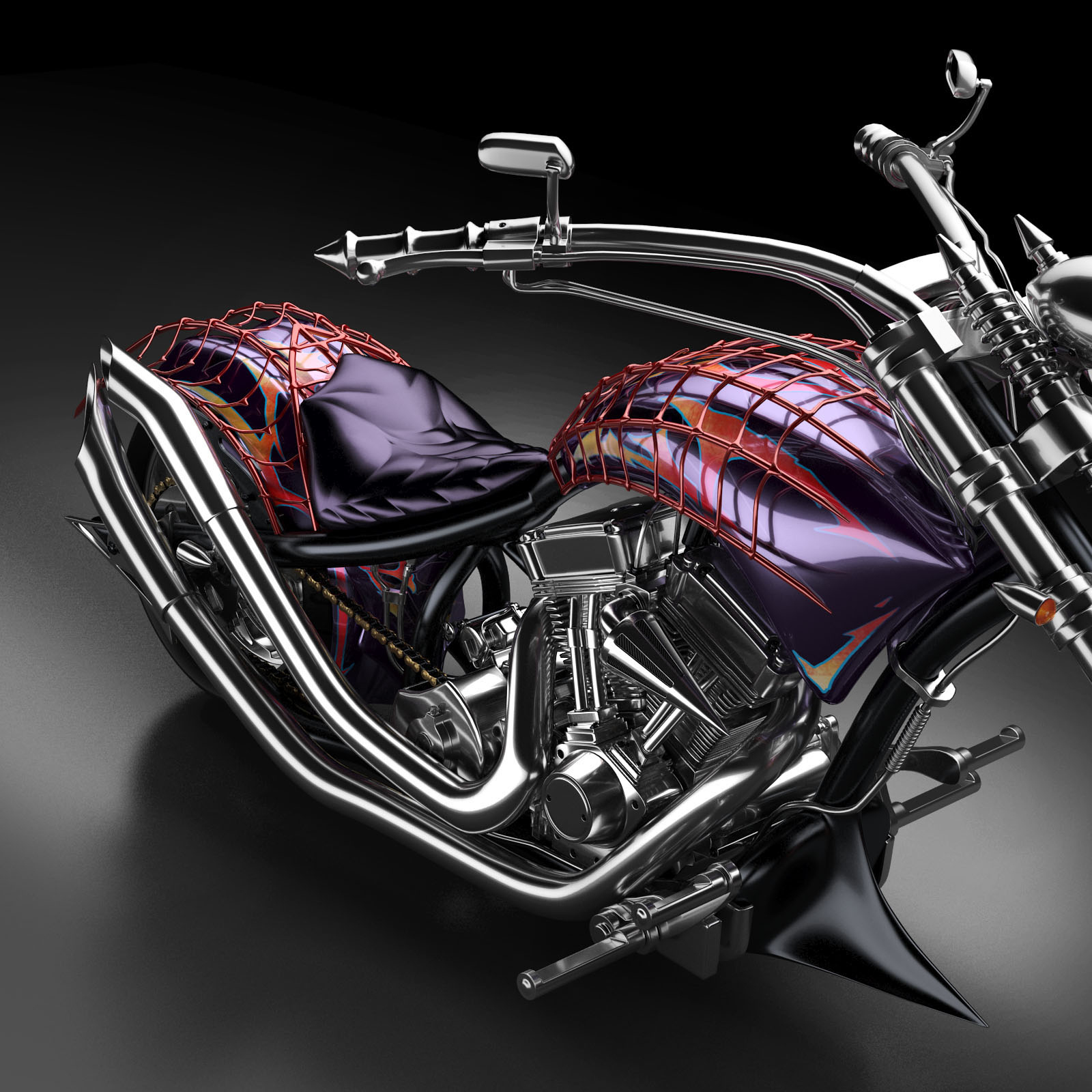 chopper bike 3d model