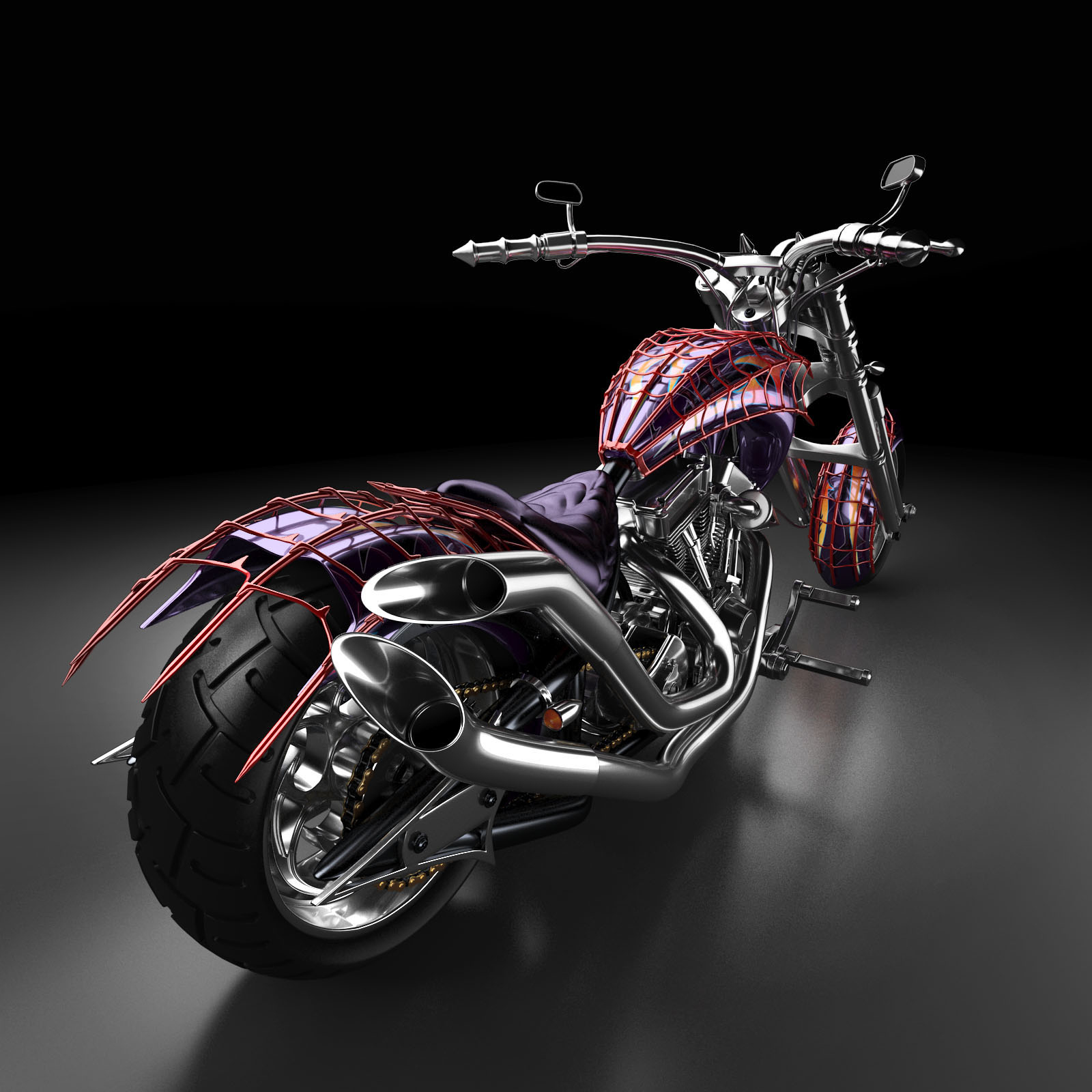 chopper bike 3d model