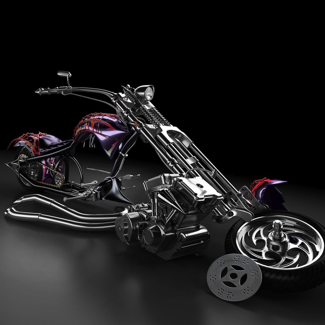 Chopper Bike 3d Model