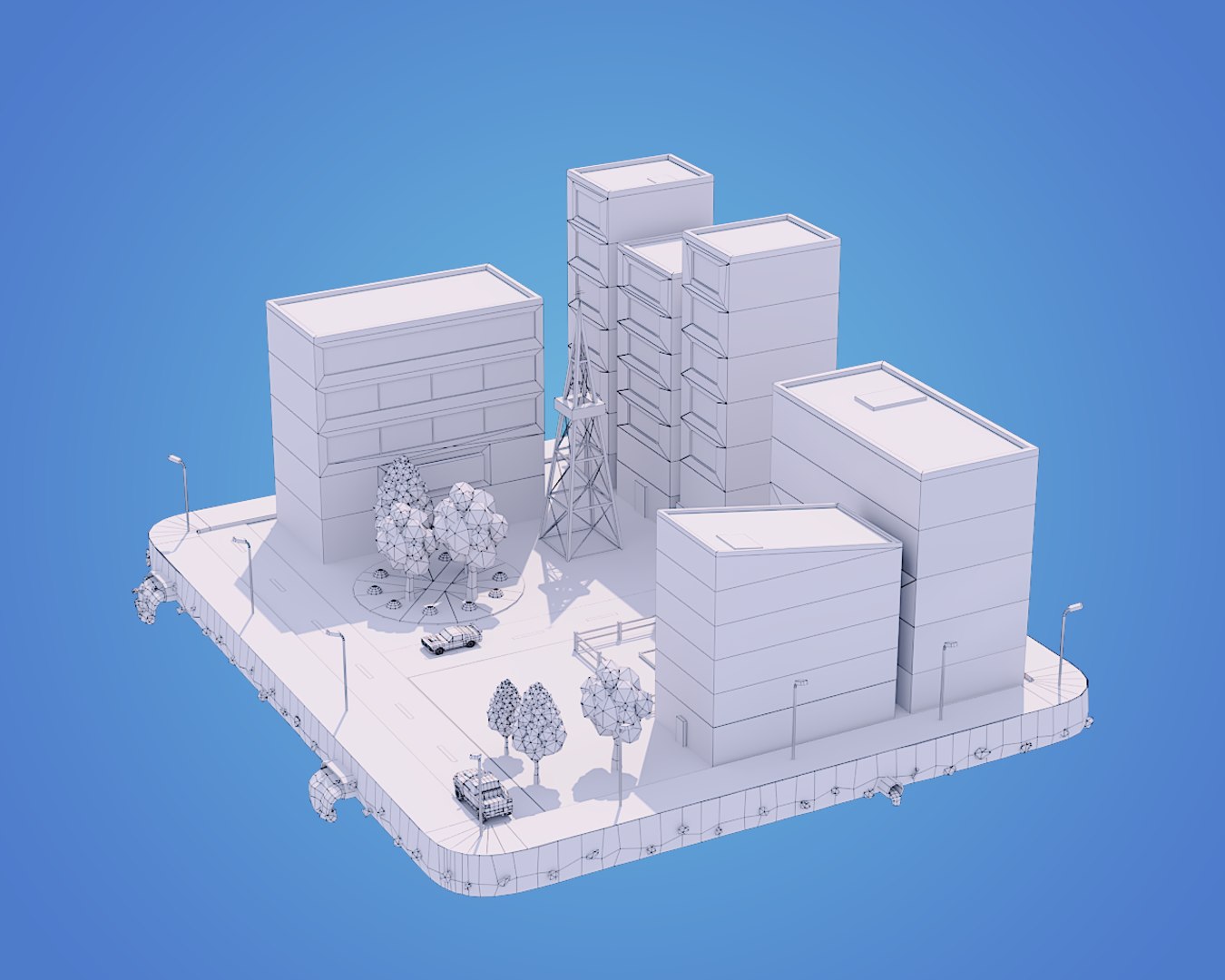 3D City Block Model - TurboSquid 1255497