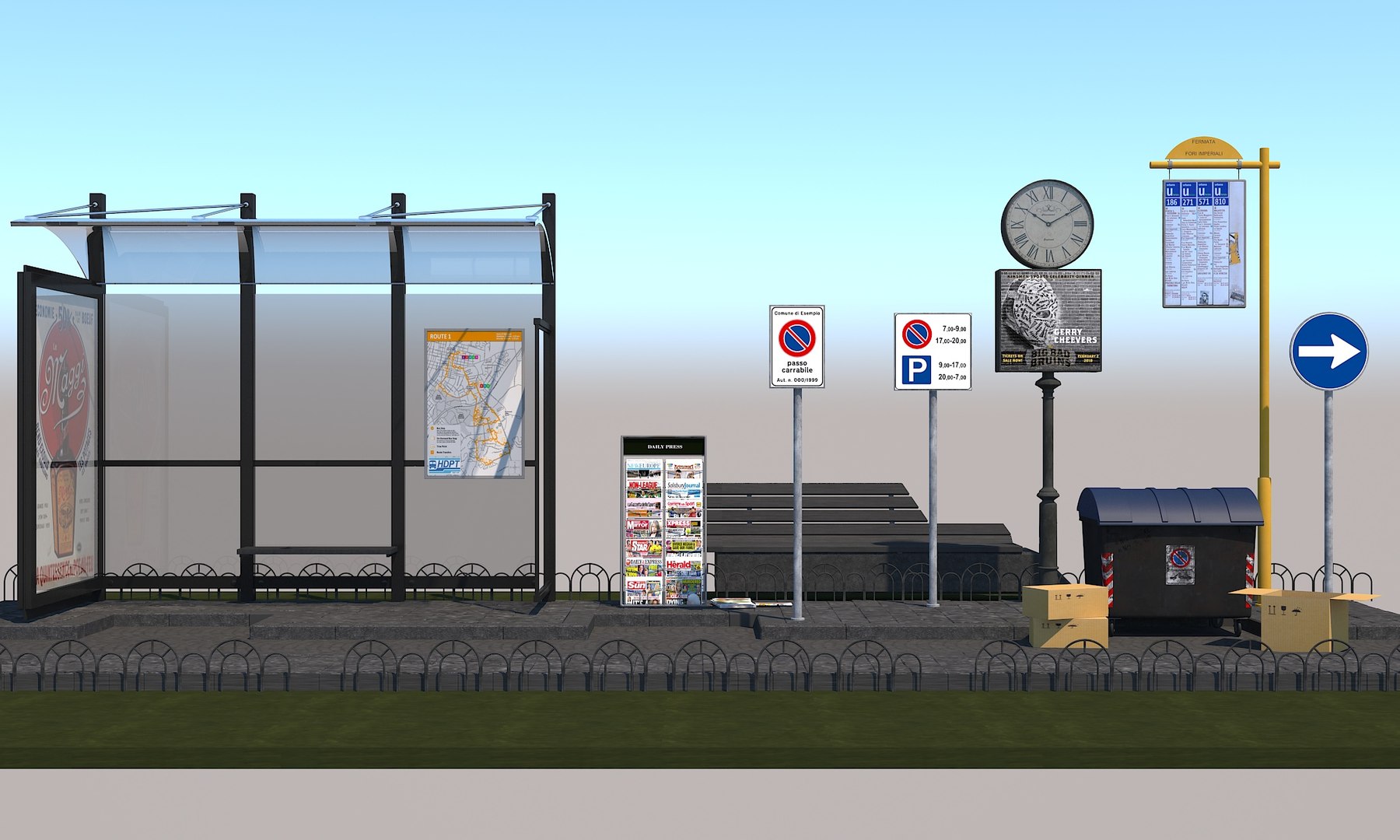 Street Elements 3D Model - TurboSquid 1675026