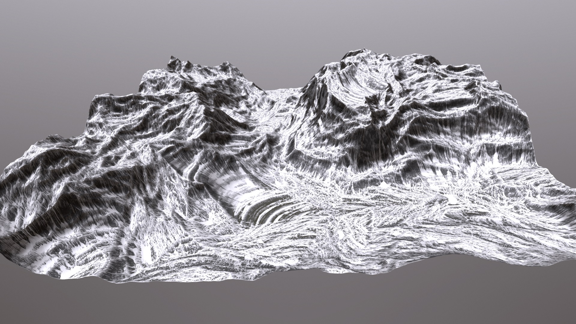 Maya Cliffs Terrain Modeled