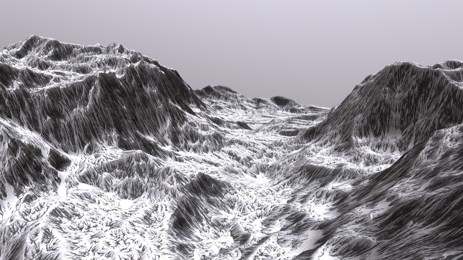 Maya Cliffs Terrain Modeled