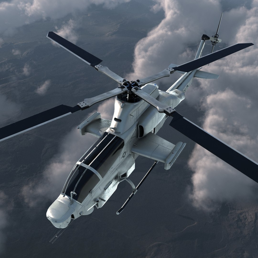 attack helicopter bell ah 3d model
