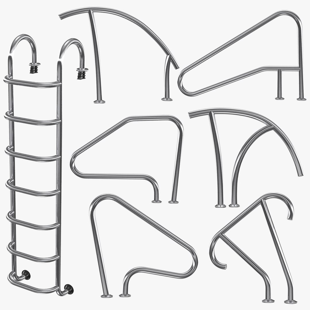 3D model Swimming Pool Hand Rails Collection 2 - TurboSquid 2166289