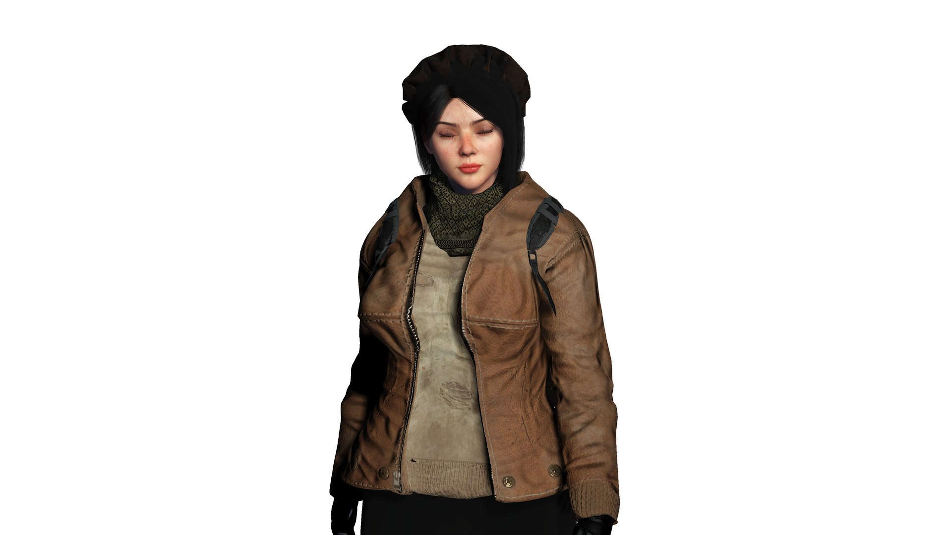 3D HYPER REALISTIC HUMAN RIG-KOREAN ASIAN GIRL - SURVIVAL OUTFIT 3D ...