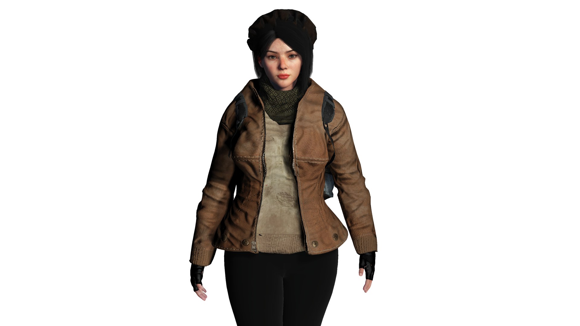 3D HYPER REALISTIC HUMAN RIG-KOREAN ASIAN GIRL - SURVIVAL OUTFIT 3D ...