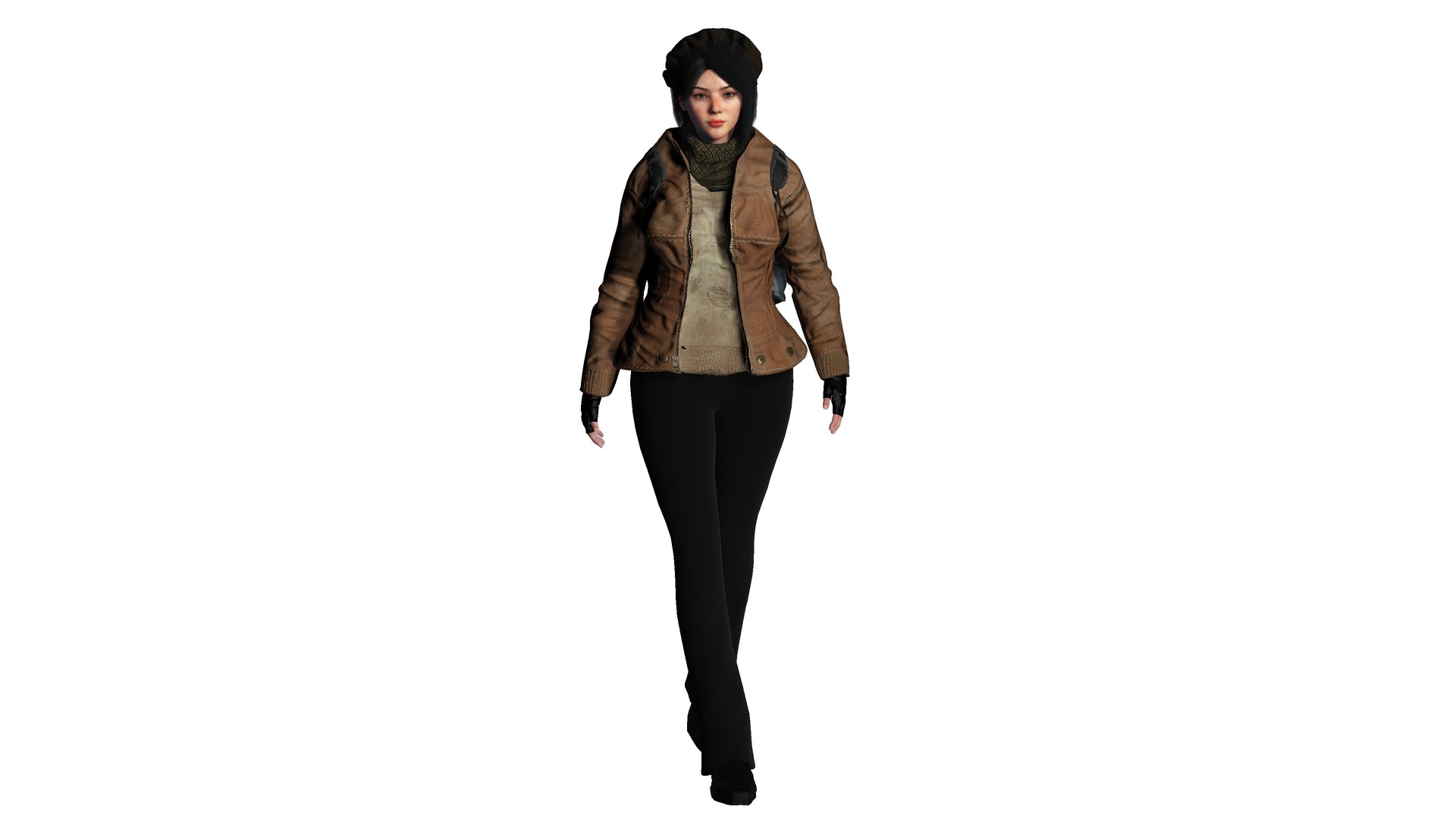 3D HYPER REALISTIC HUMAN RIG-KOREAN ASIAN GIRL - SURVIVAL OUTFIT 3D ...