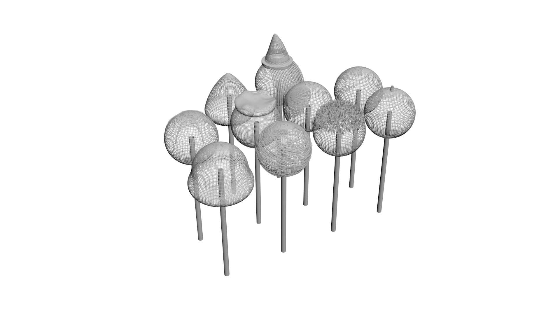 3D Halloween Cake Pops Set Model - TurboSquid 1920582