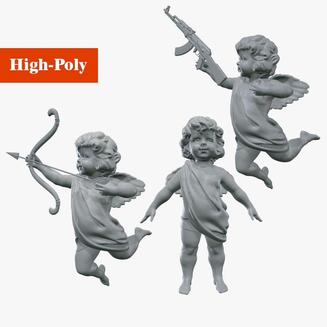 3D Cupid Angel High-poly Three 3D Models Model - TurboSquid 2340107