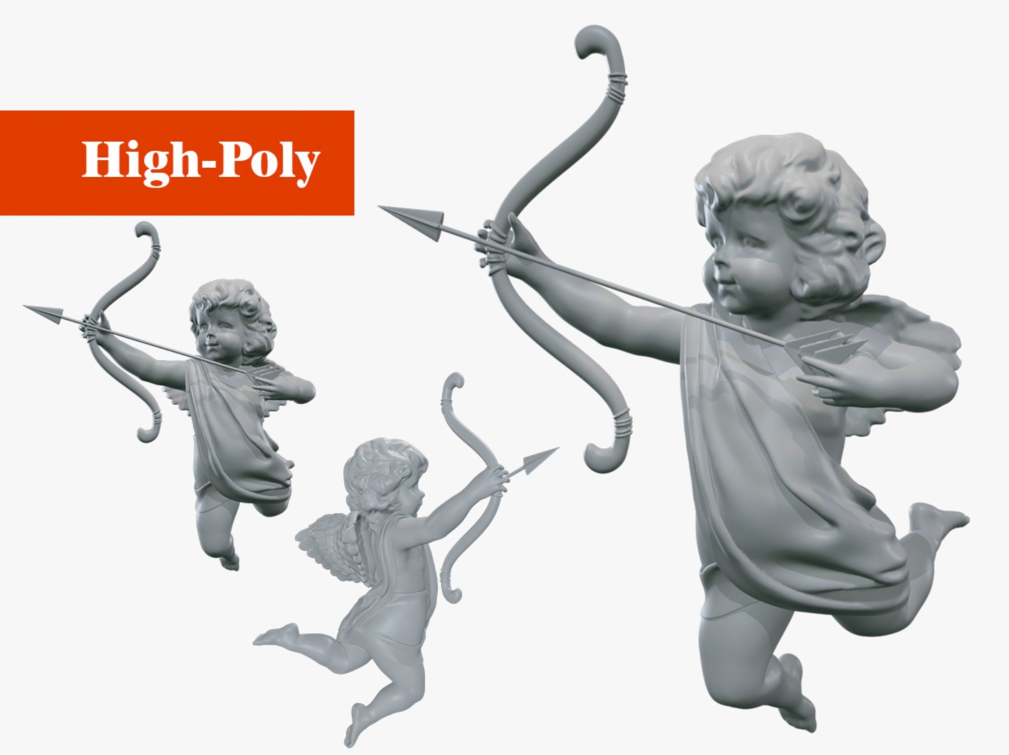 3D Cupid Angel High-poly Three 3D Models Model - TurboSquid 2340107