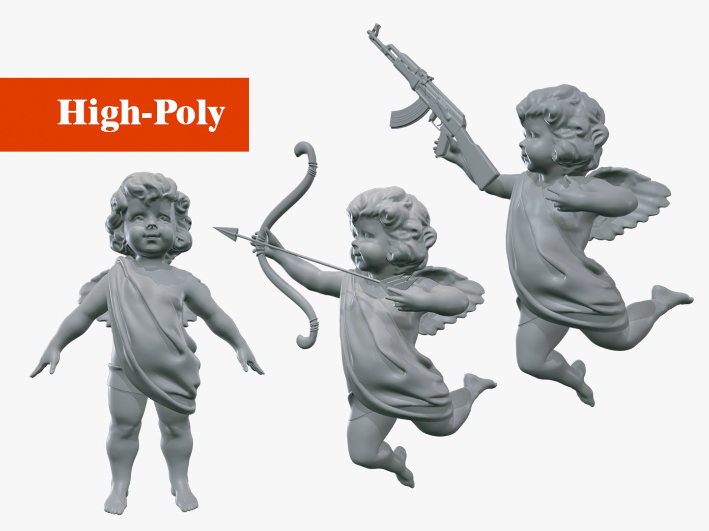 3D Cupid Angel High-poly Three 3D Models Model - TurboSquid 2340107