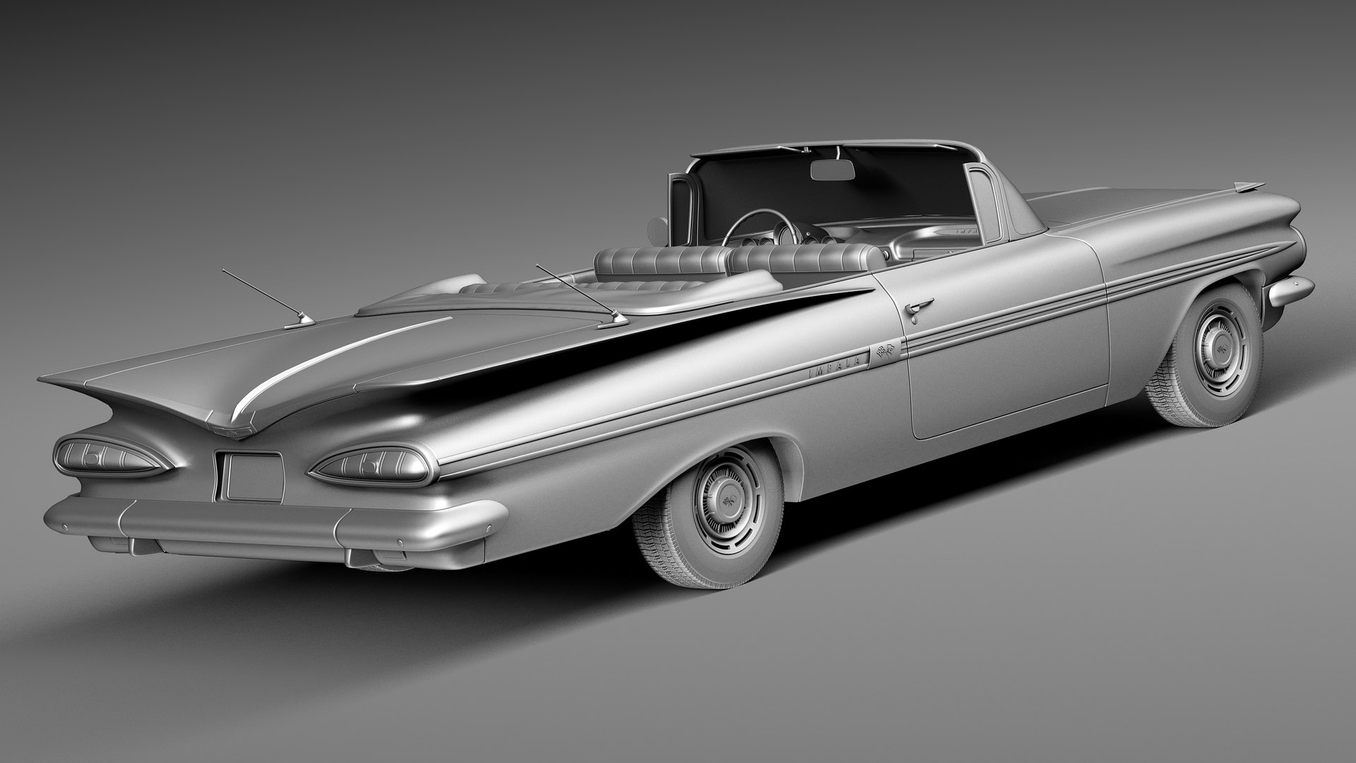 chevrolet impala convertible 1959 3d model