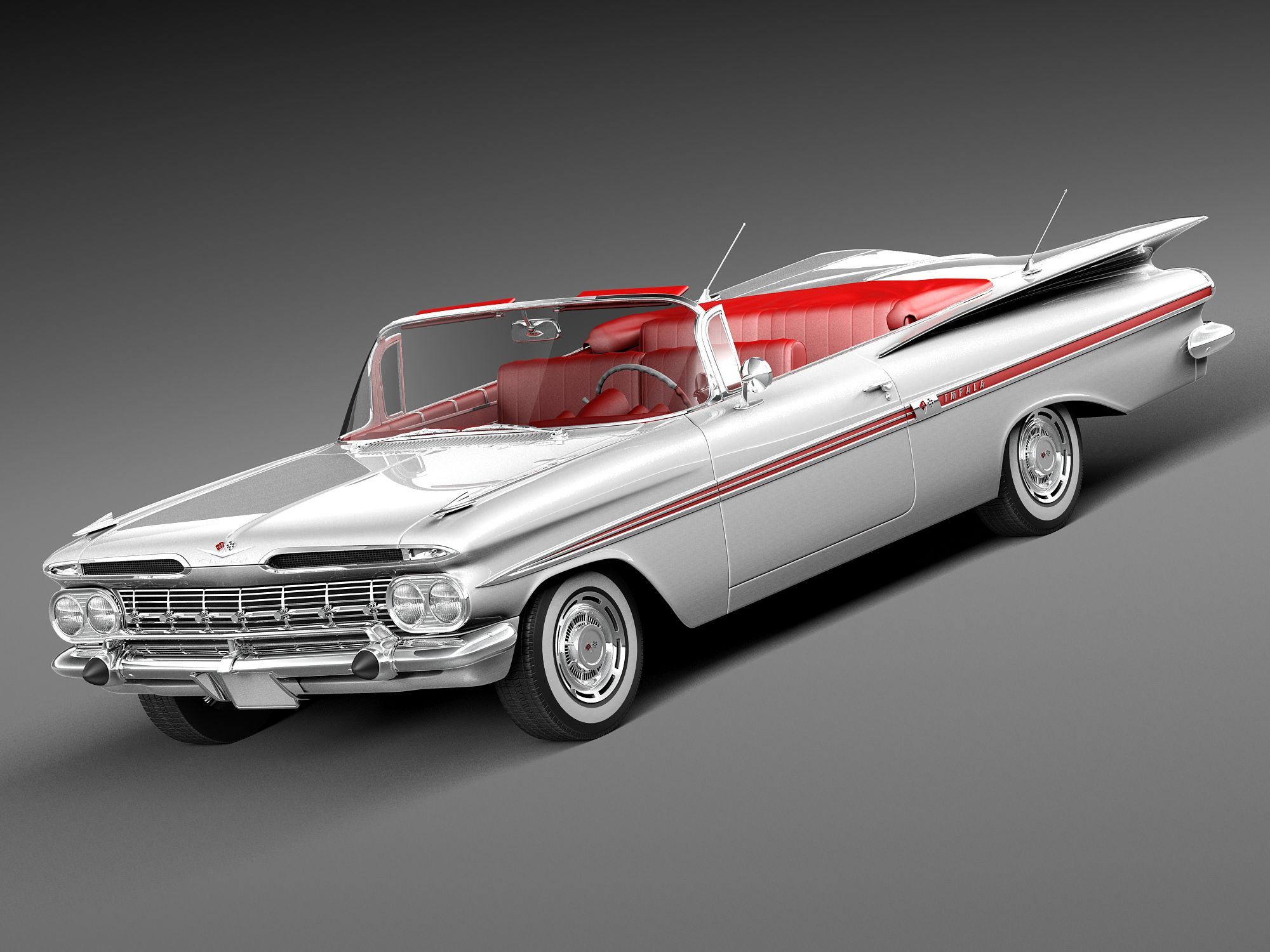 chevrolet impala convertible 1959 3d model