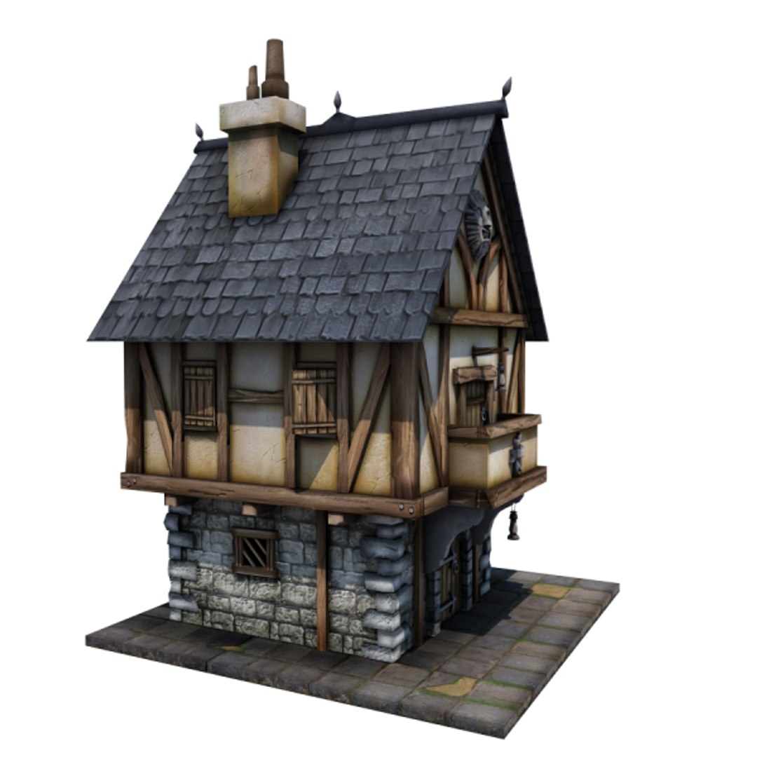 Medieval Merchant S House 3d Obj