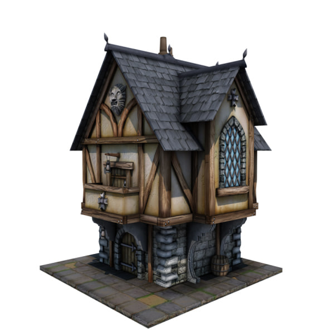 Medieval Merchant S House 3d Obj