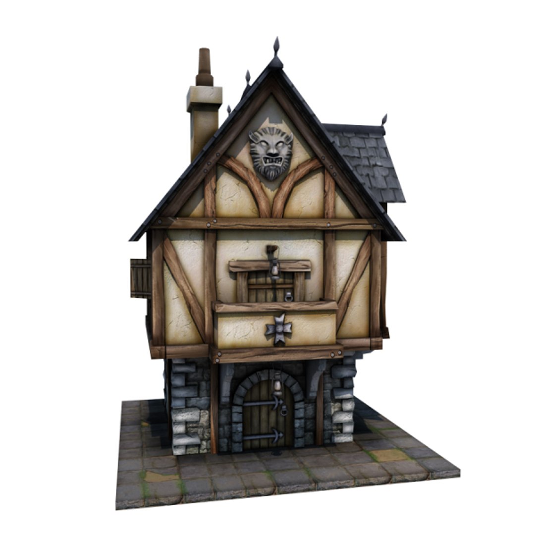 Medieval Merchant S House 3d Obj