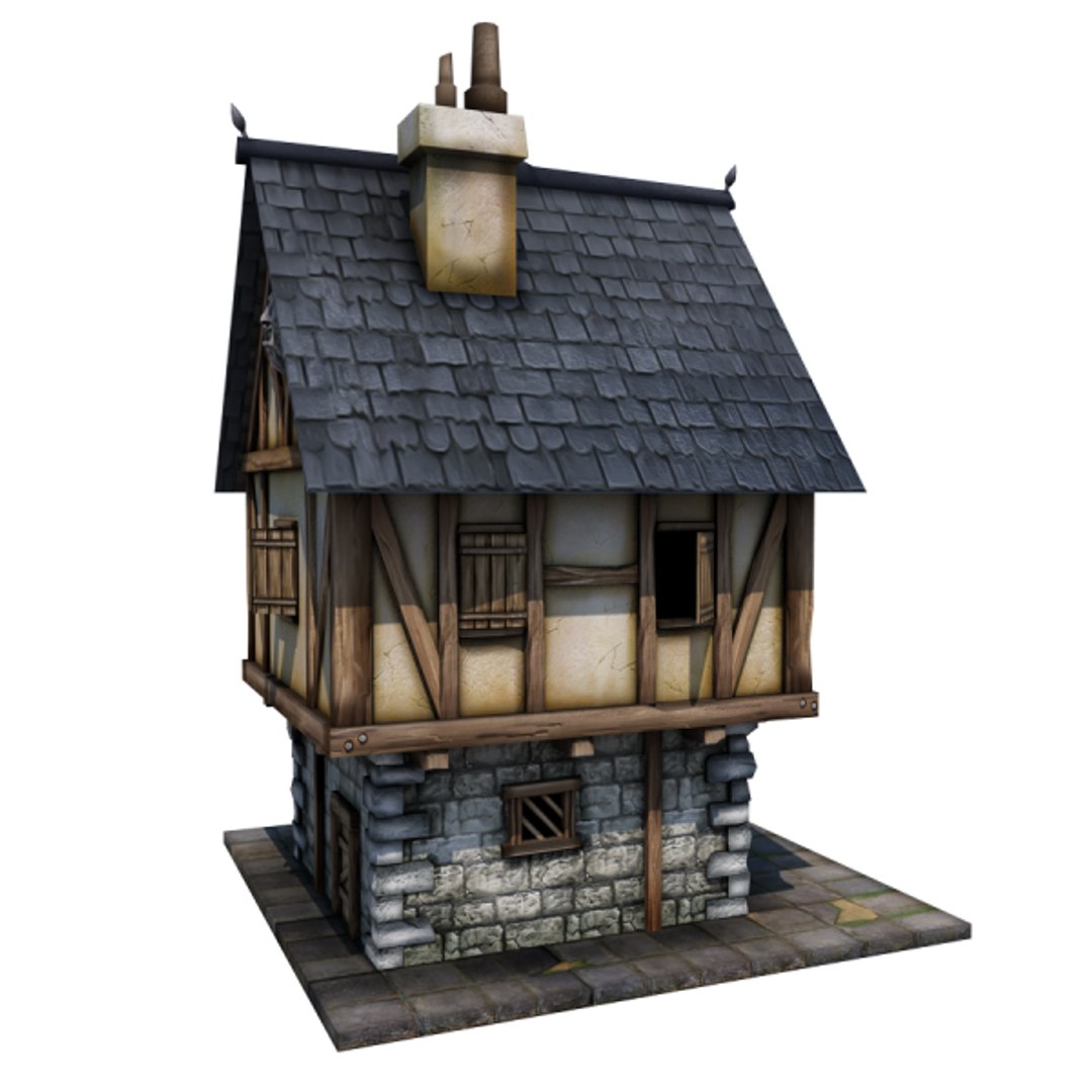 Medieval Merchant S House 3d Obj