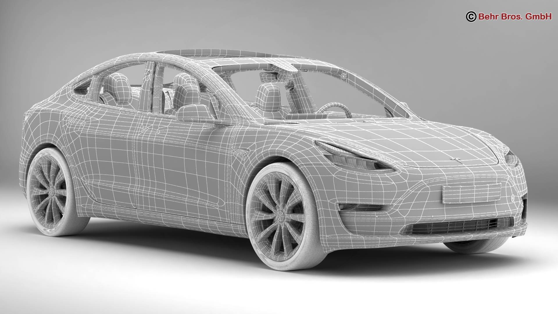 Tesla 3 2018 modelled 3D model - TurboSquid 1296795