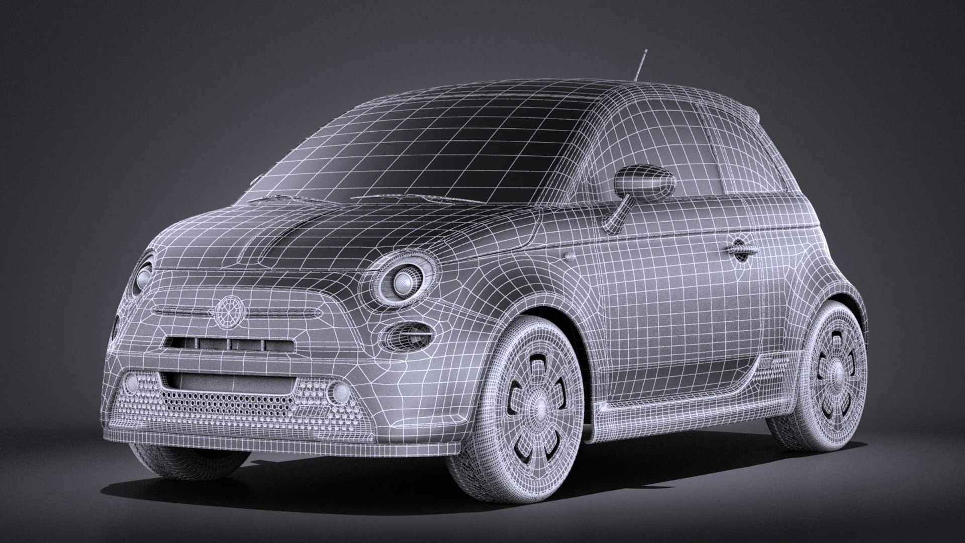 3d 3ds fiat 500 e