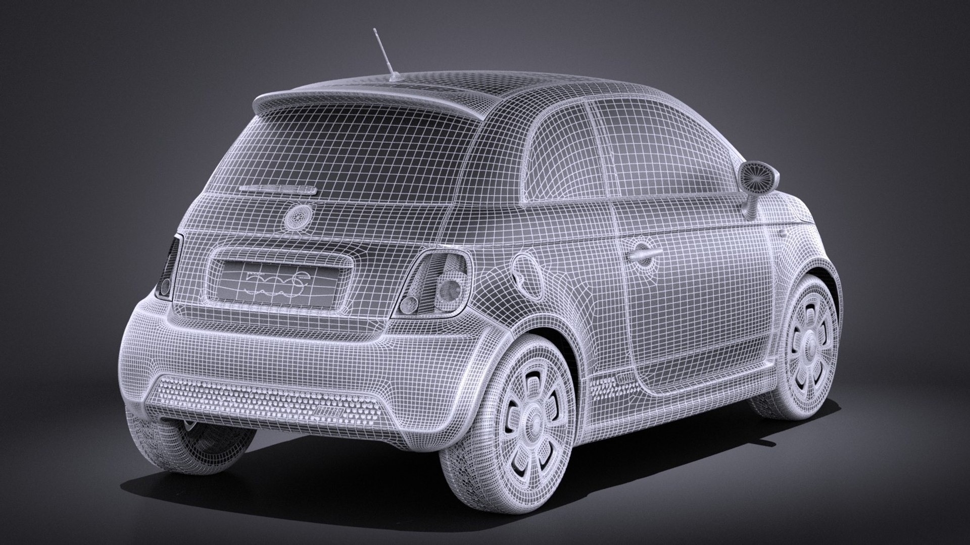 3d 3ds fiat 500 e