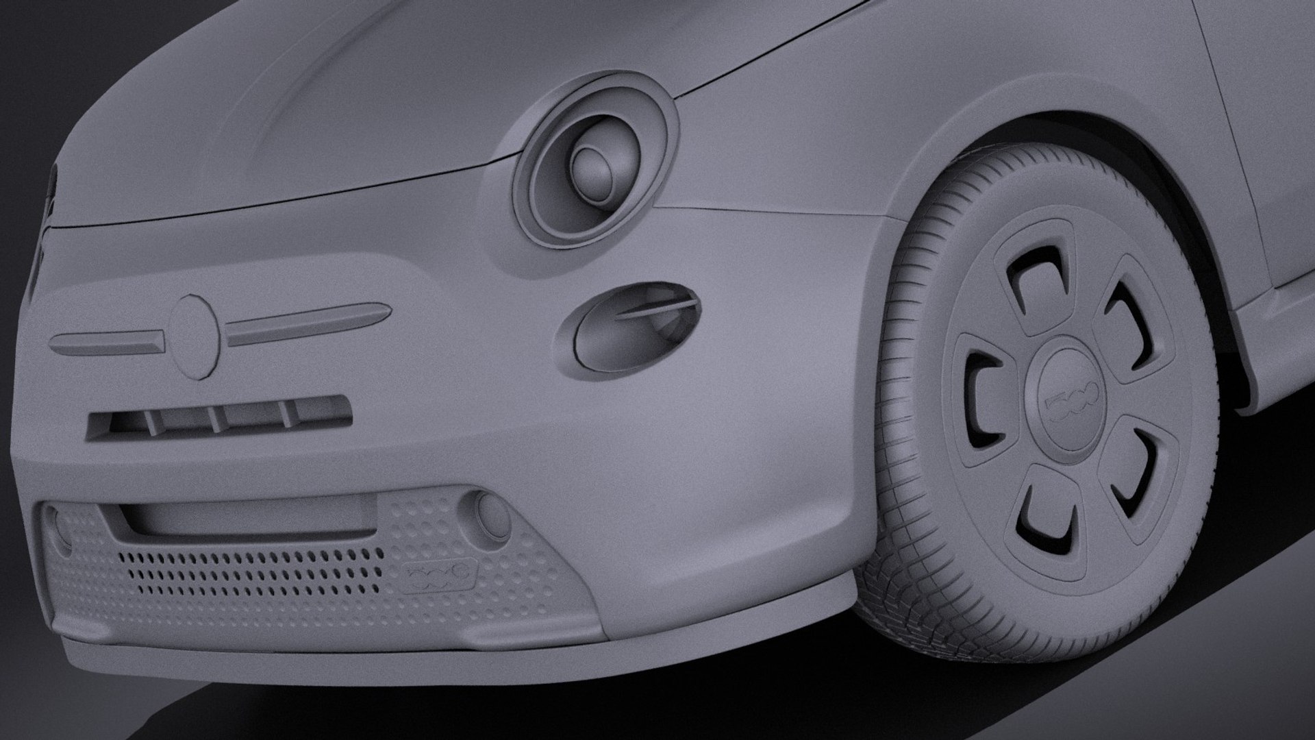 3d 3ds fiat 500 e