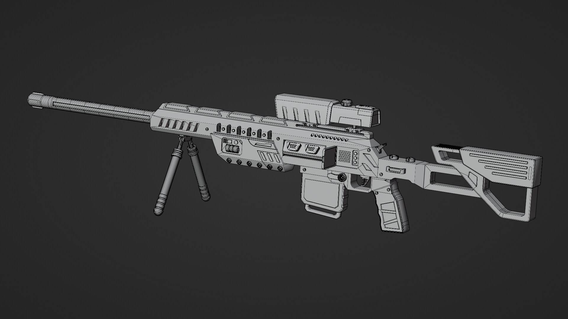 White Sci-fi Sniper Rifle 3D - TurboSquid 1913207