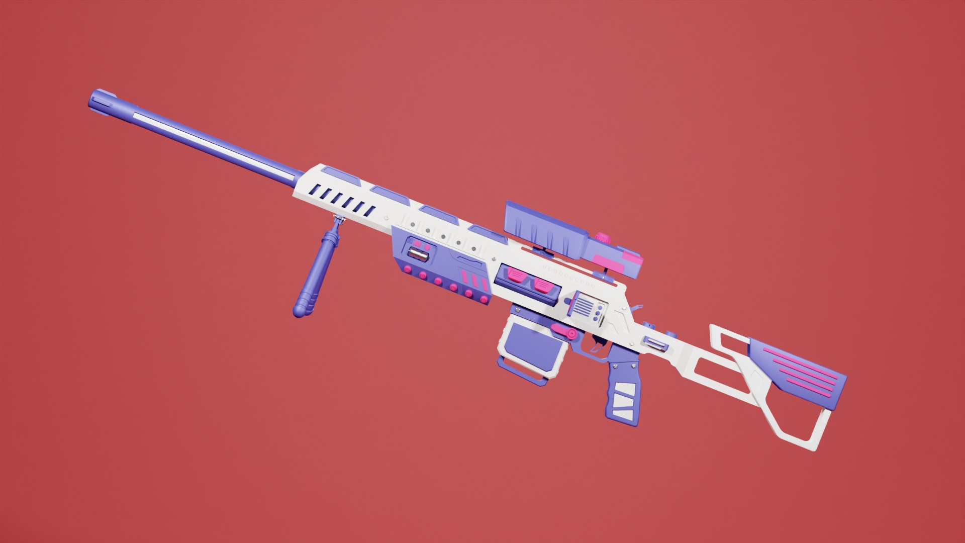 White Sci-fi Sniper Rifle 3D - TurboSquid 1913207