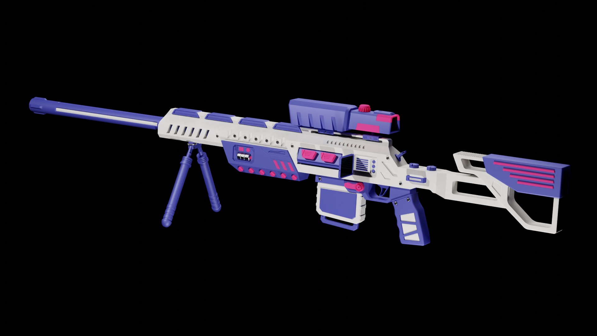 White Sci-fi Sniper Rifle 3D - TurboSquid 1913207