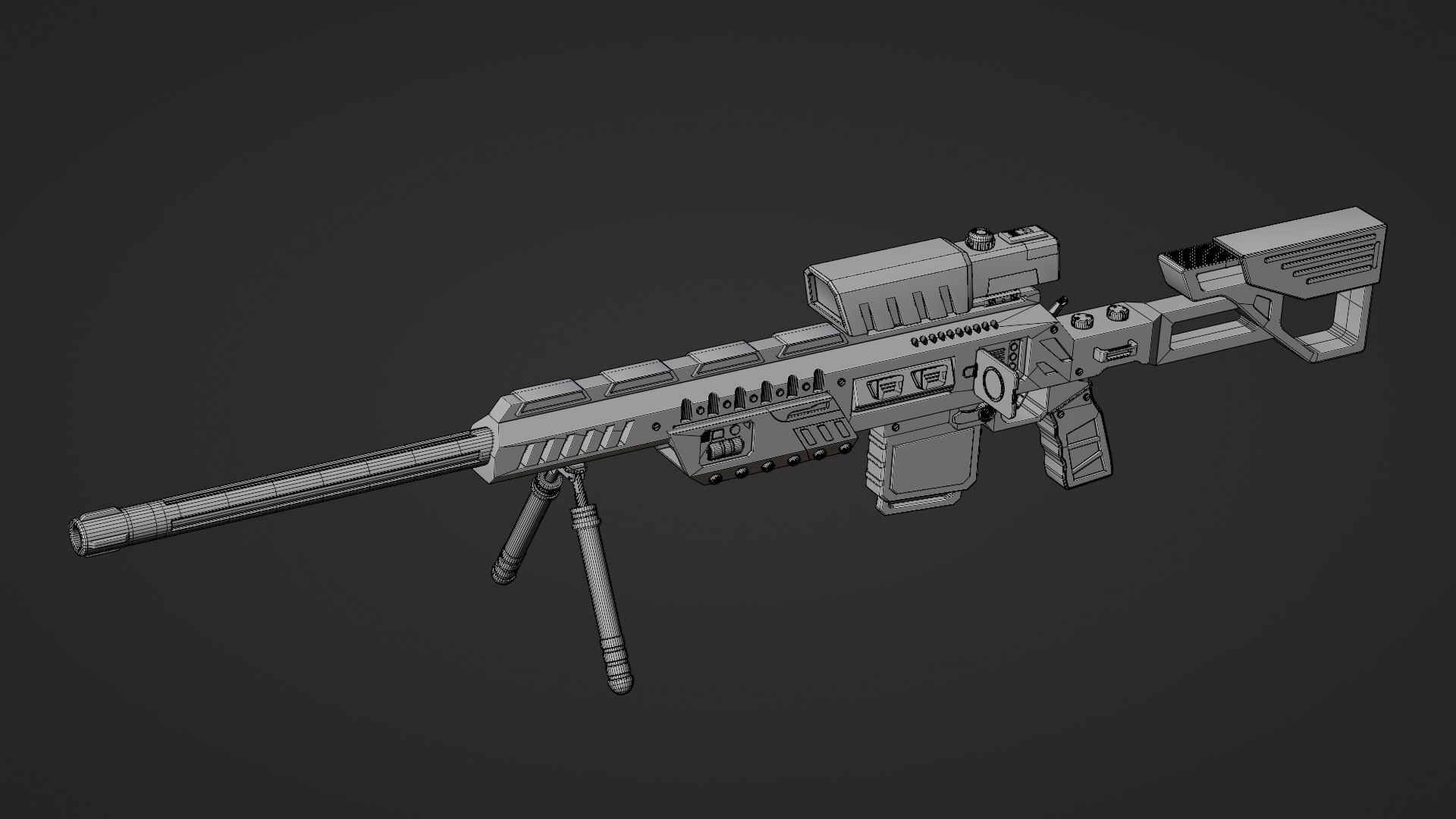 White Sci-fi Sniper Rifle 3D - TurboSquid 1913207