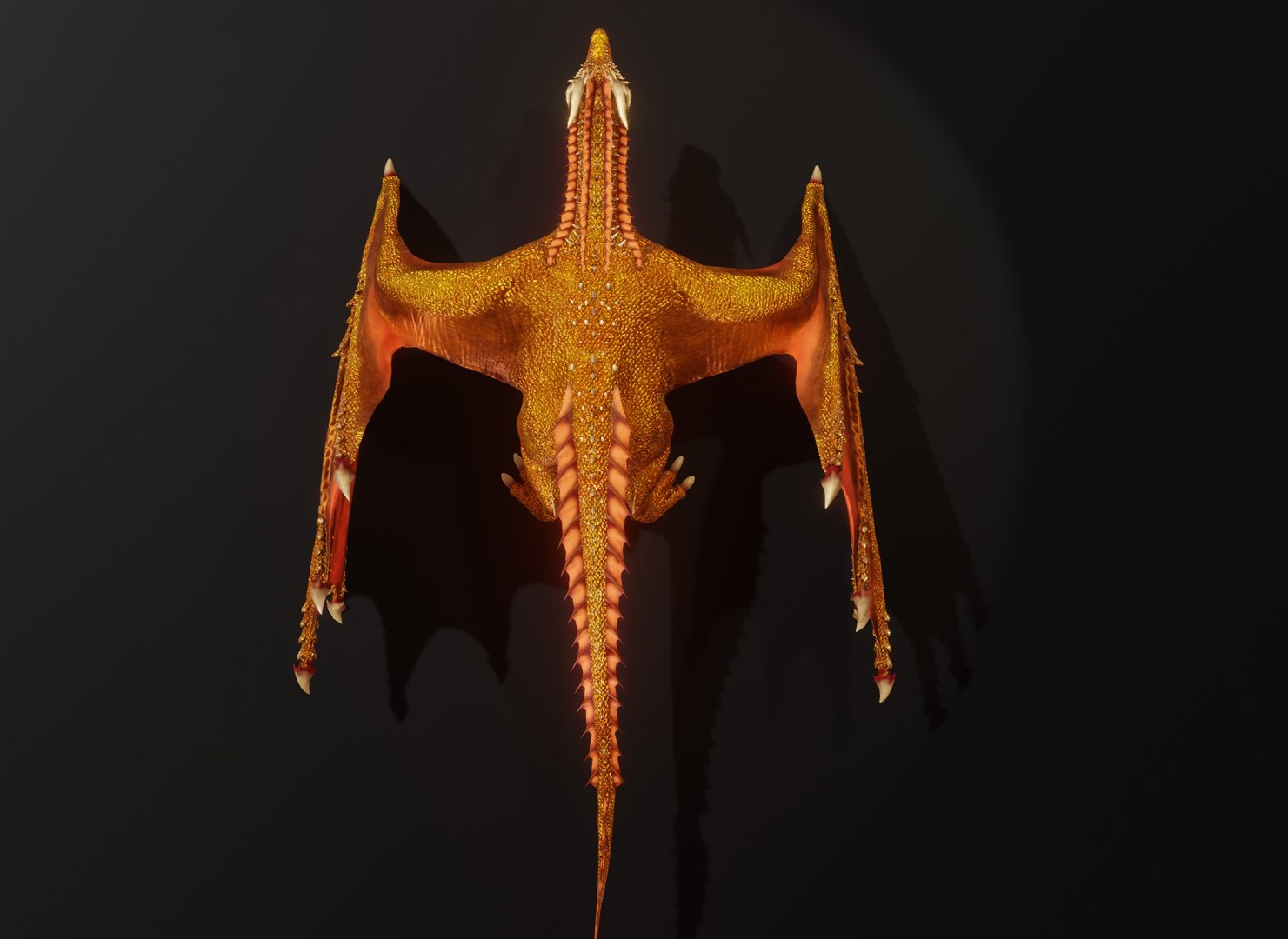 Realistic Gold Wyvern Animated Game-ready Low-poly 3D Model 3D Model ...