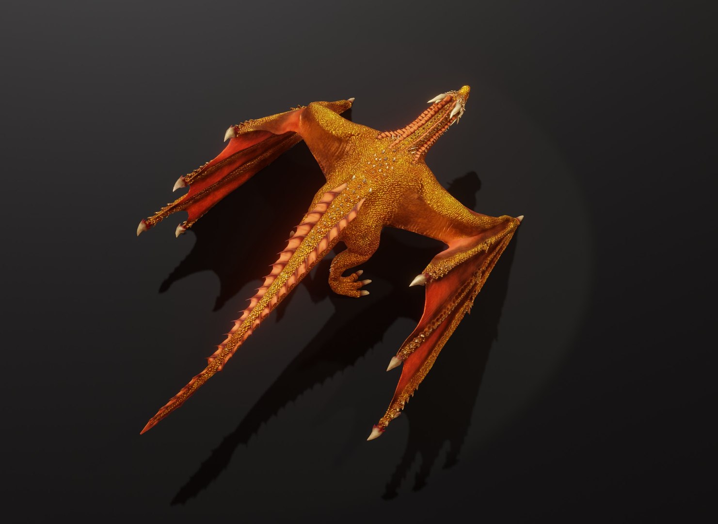 Realistic Gold Wyvern Animated Game-ready Low-poly 3D Model 3D Model ...