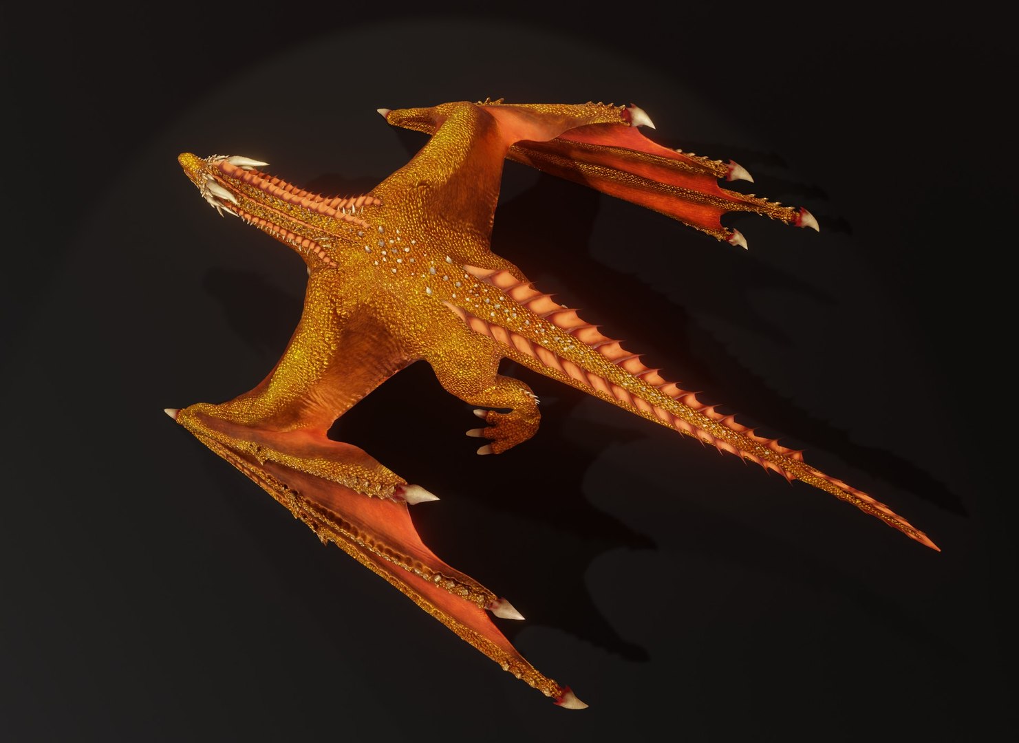 Realistic Gold Wyvern Animated Game-ready Low-poly 3D Model 3D Model ...