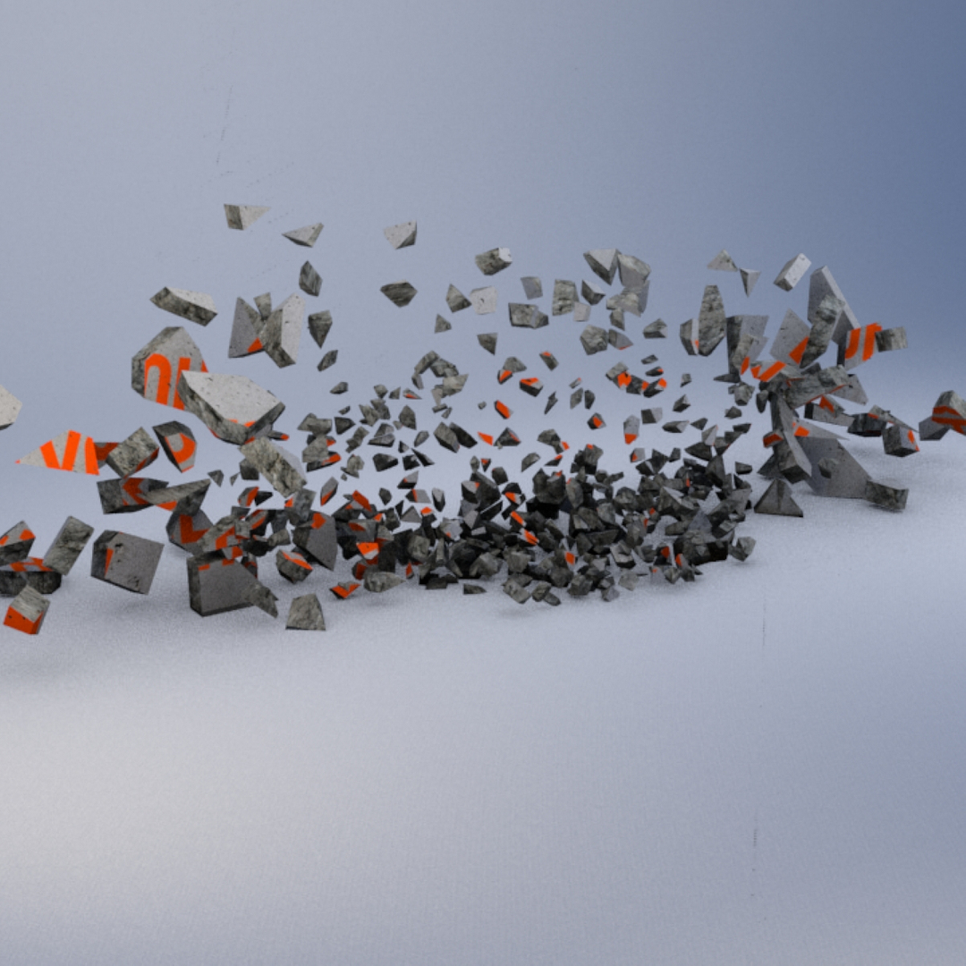 X Animation Breaking Concrete Wall