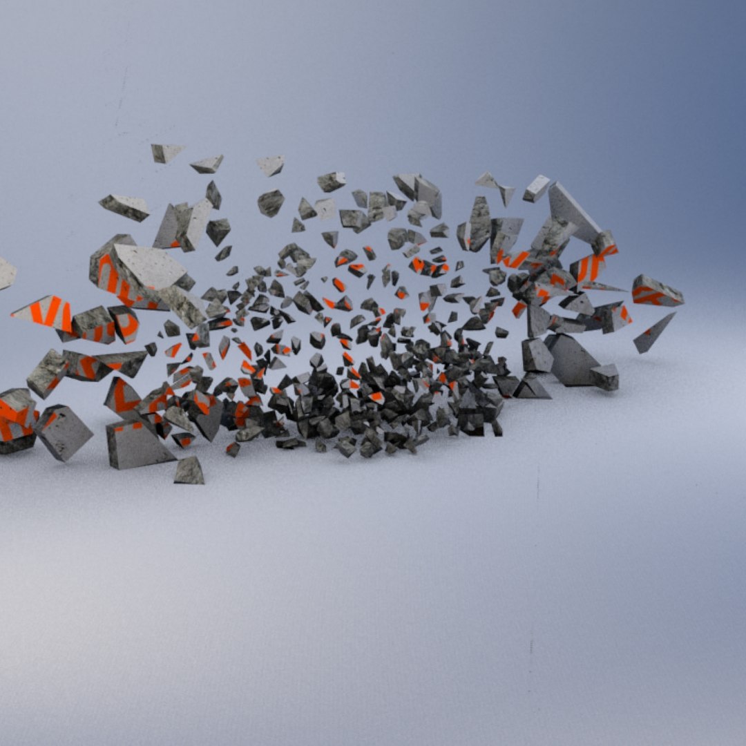 X Animation Breaking Concrete Wall