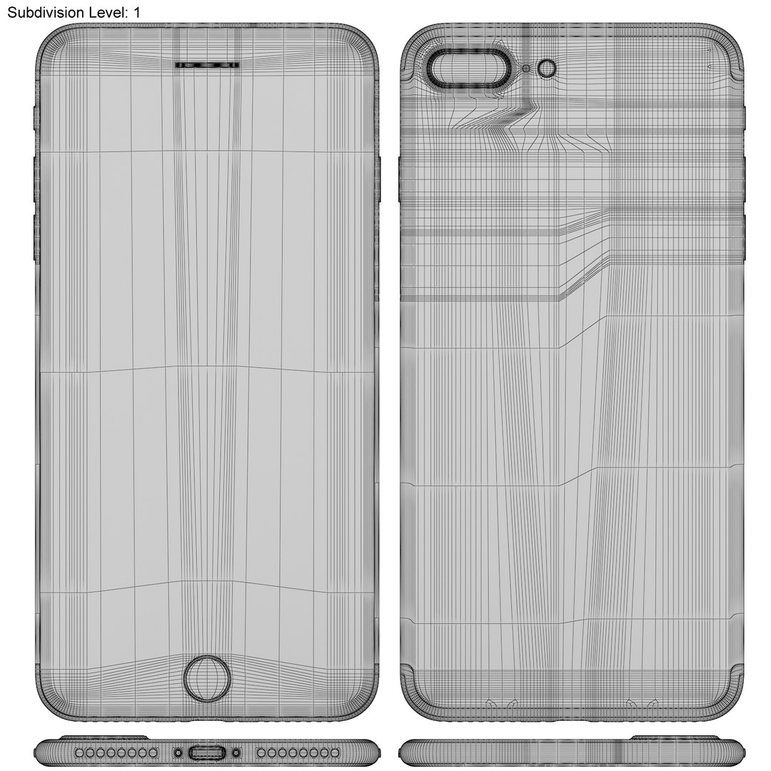 realistic apple iphone 7 3d model