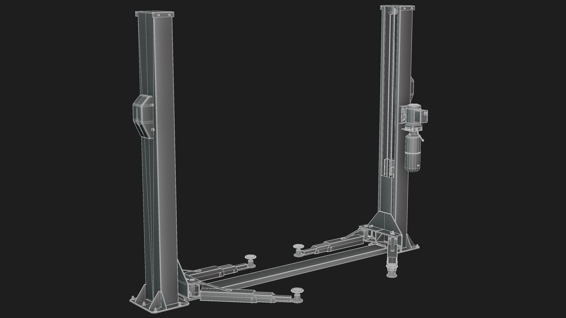 Realistic Worn Two Post Car Lift 3D Model Model - TurboSquid 2303687