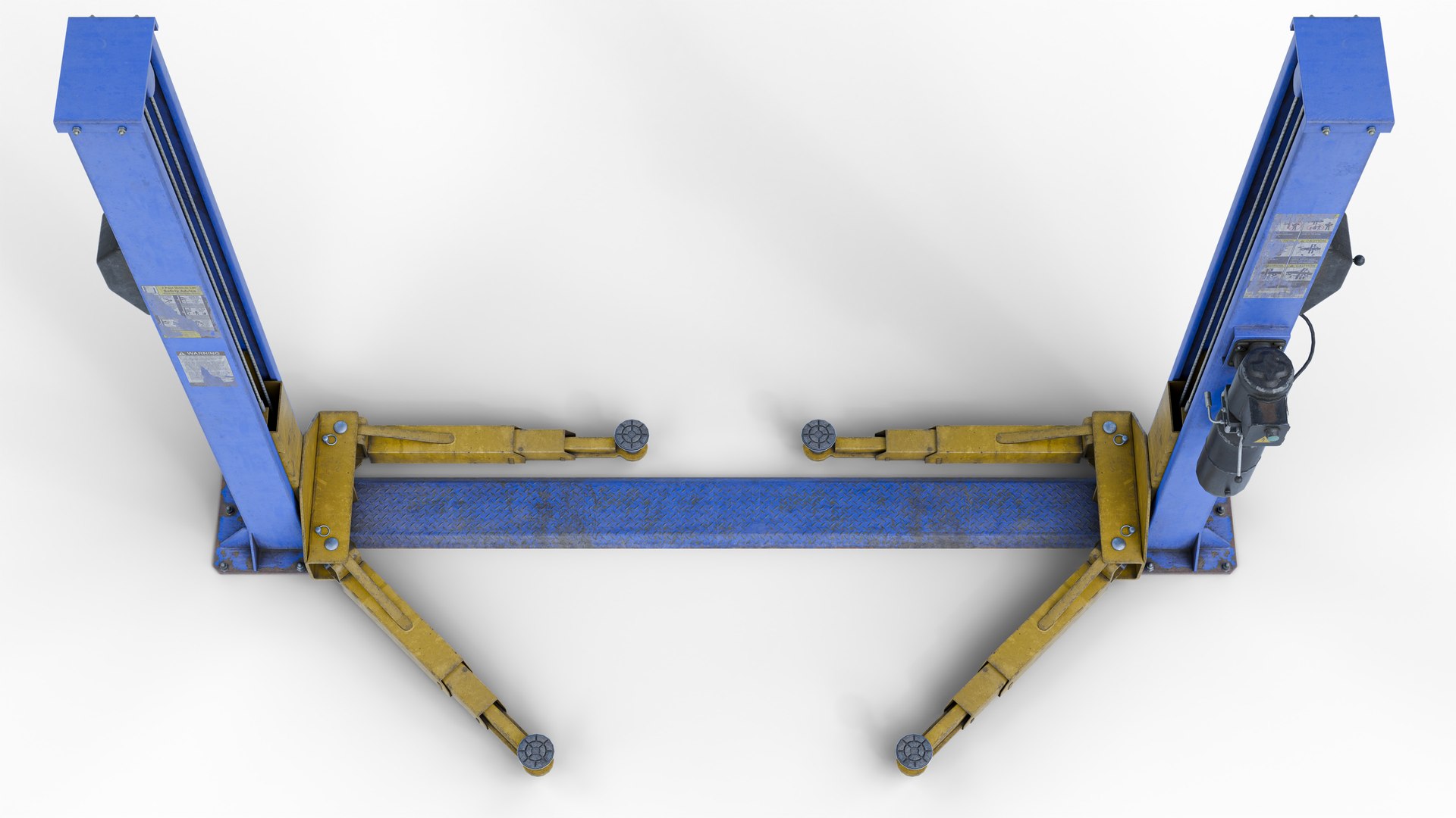 Realistic Worn Two Post Car Lift 3D Model Model - TurboSquid 2303687