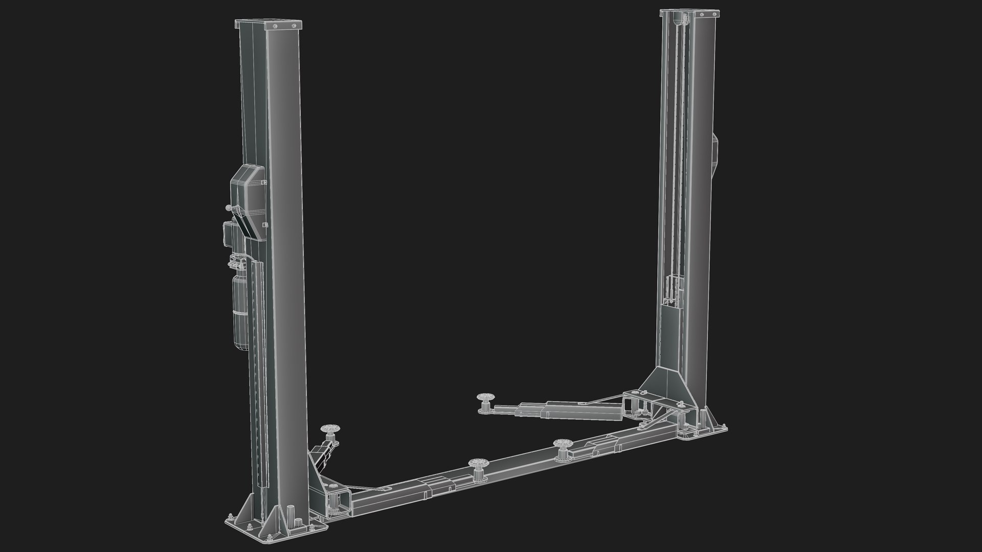 Realistic Worn Two Post Car Lift 3D Model Model - TurboSquid 2303687